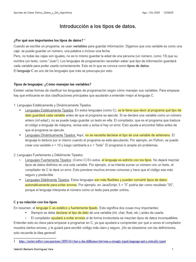1 Estruc Datos y Dis Algo v1 | PDF | Lenguaje de programación | Programación