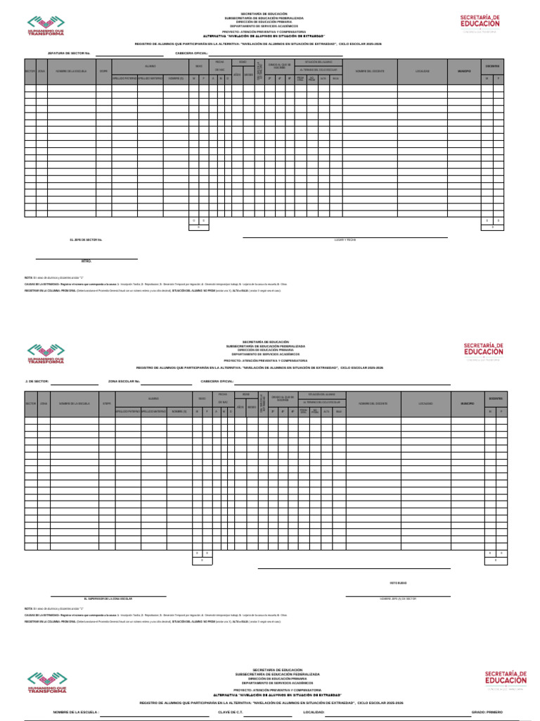 Formato EXTRAEDAD APC 2025-2026, Concentrados APC | PDF