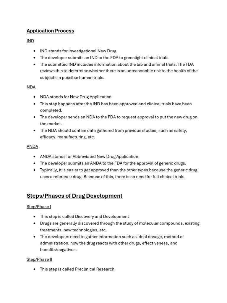 Drug Development and FDA Approval Process | PDF | Phases Of Clinical ...