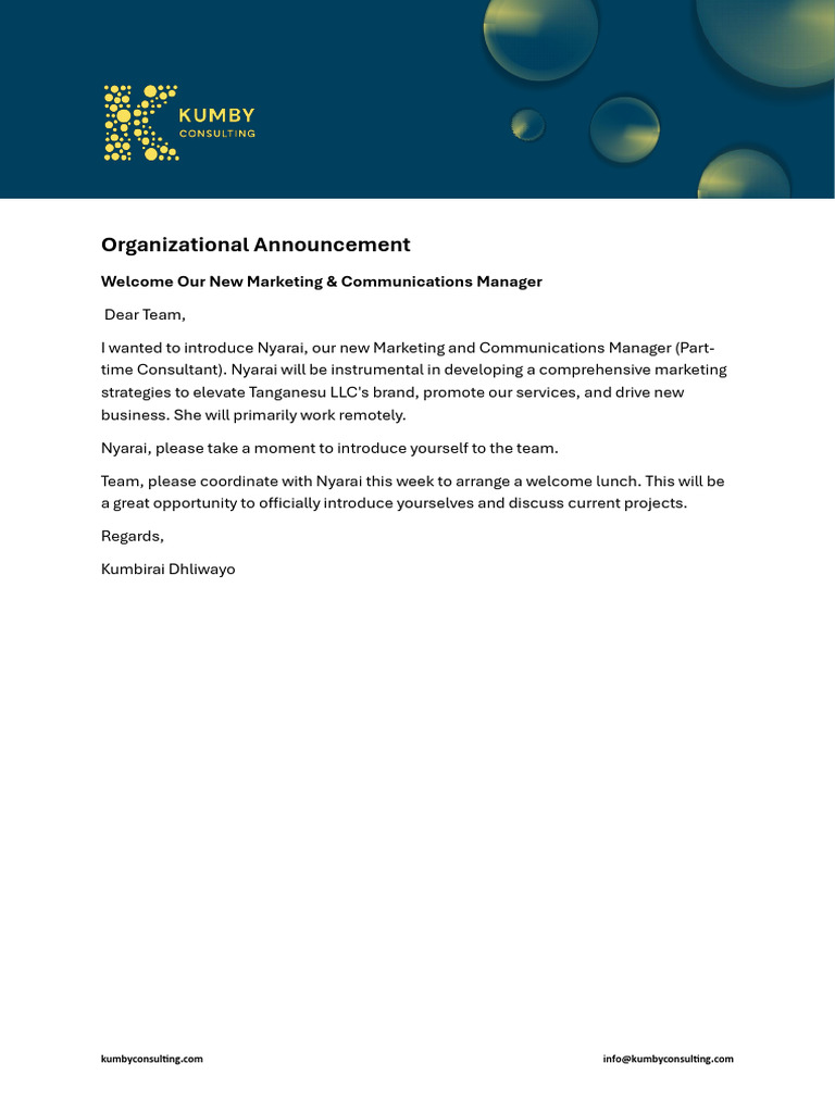 Organizational Announcement 250623 004637 | PDF