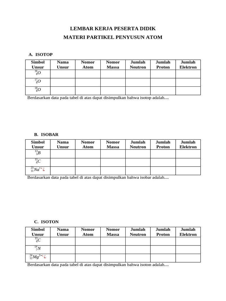 Isotop, Isobar, dan Isoton dalam Atom | PDF
