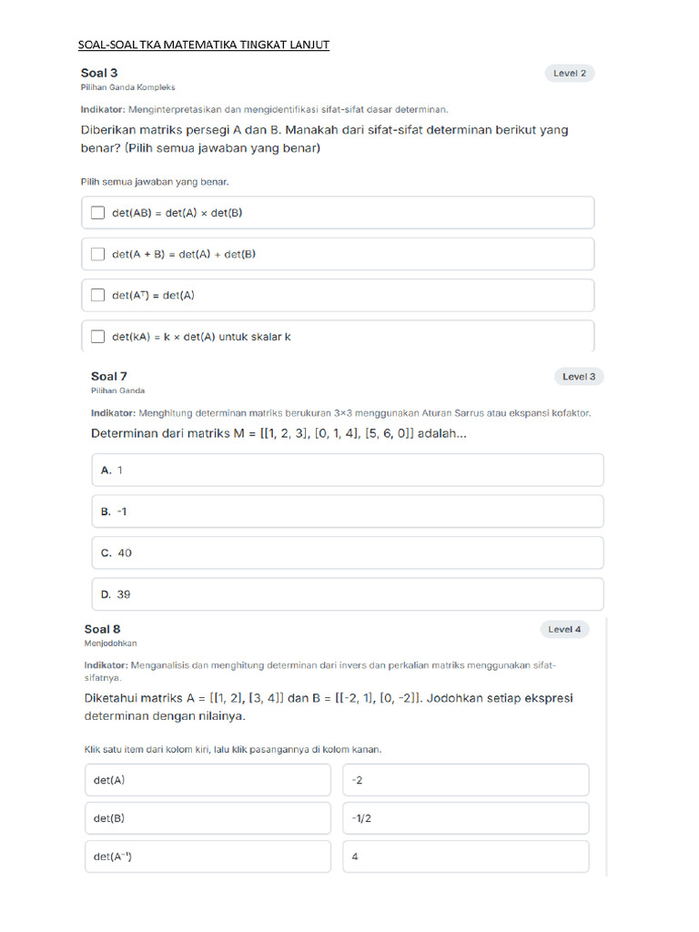 Soal Tka | PDF