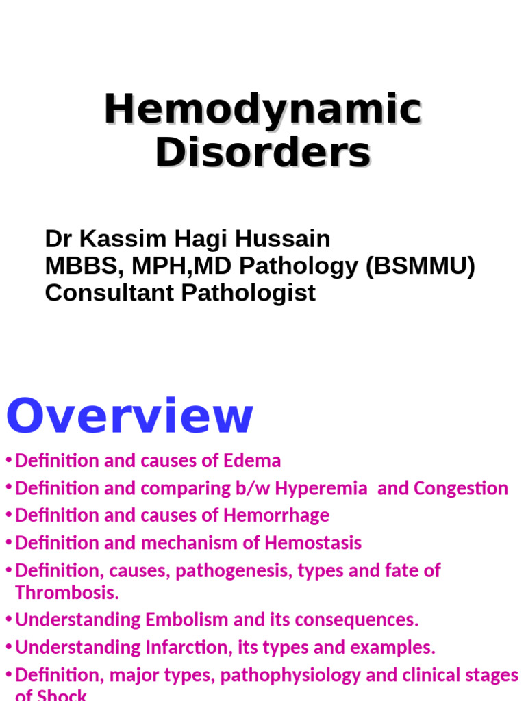 Hemodynamic Disorders | PDF | Coagulation | Platelet