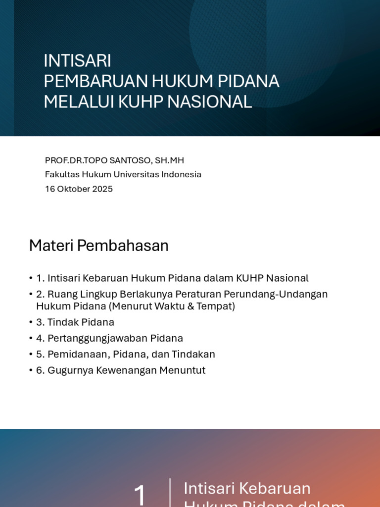Pembaruan Hukum Pidana dalam KUHP 2023 | PDF