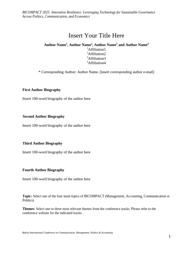 BICOMPACT - Extended Abstract Template | PDF | Abstract (Summary ...