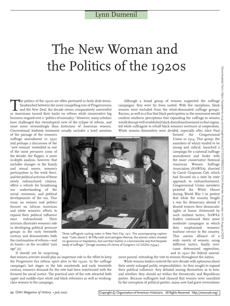 New Woman and Politics of 1920 | PDF | Suffrage | Progressive Era