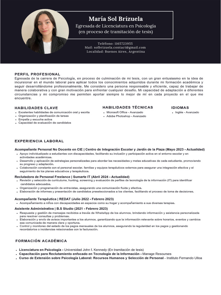 1cv Maria Sol Brizuela PDF | PDF | Gestión de recursos humanos