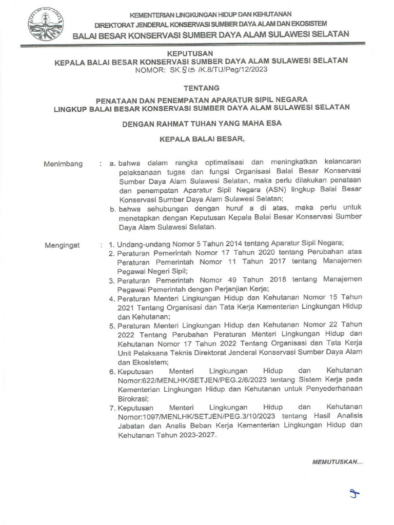 SK Penataan Pegawai 2024 - Compressed - 2 | PDF