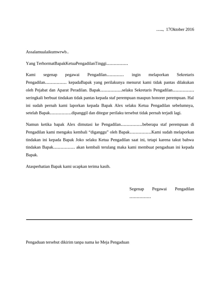 Contoh Surat Kaleng Fix | PDF