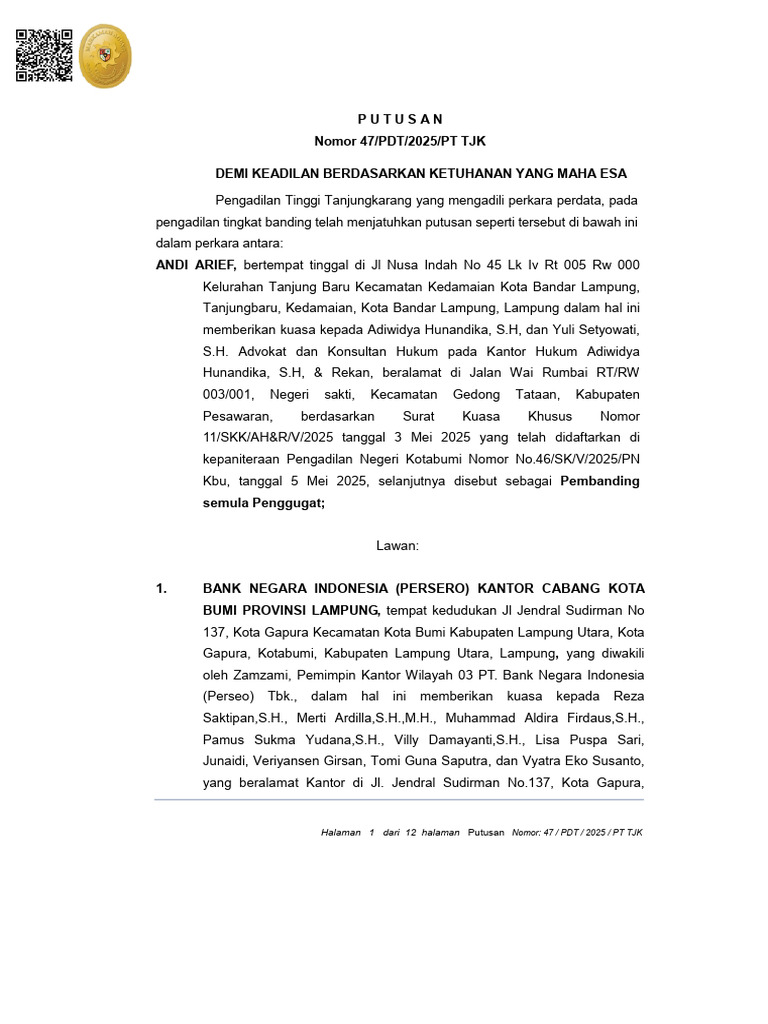 Berkas Perkara Perdata | PDF