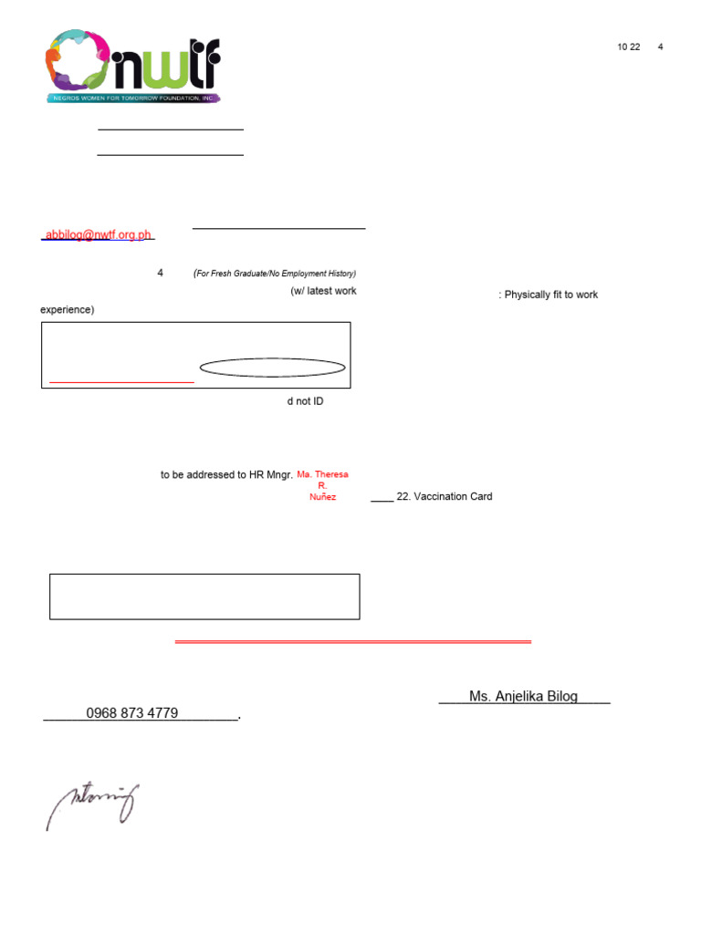 Job Application Requirements Checklist | PDF
