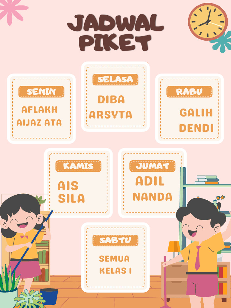Jadwal Piket Kelas 1 | PDF