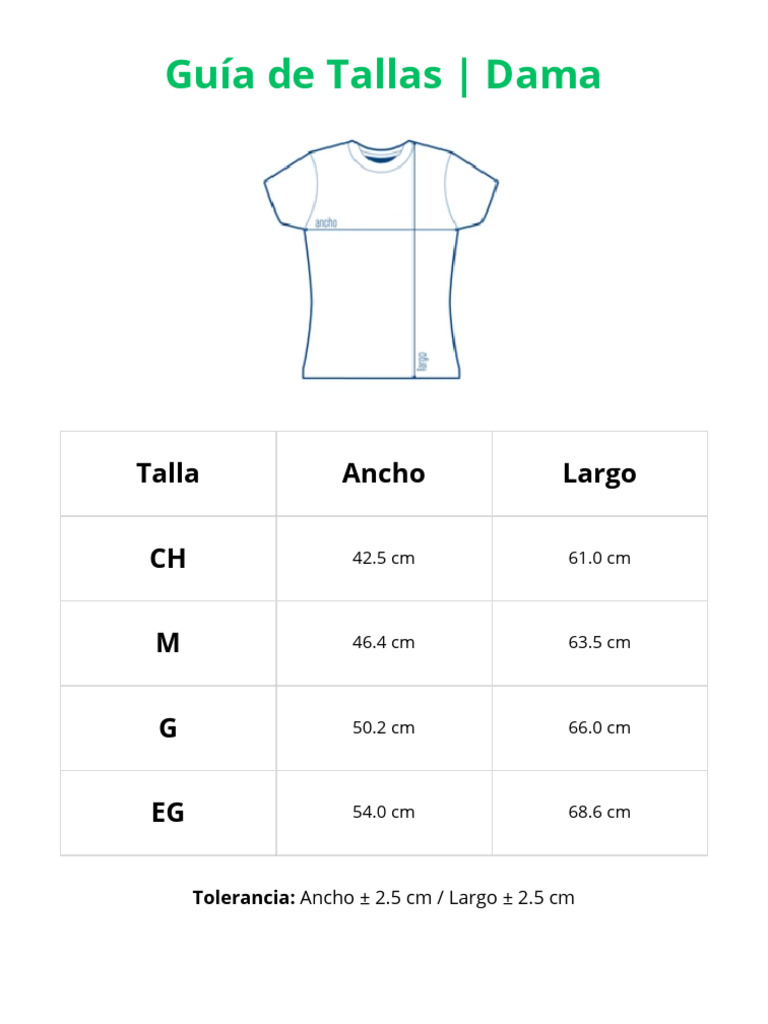 Guía de Tallas | PDF