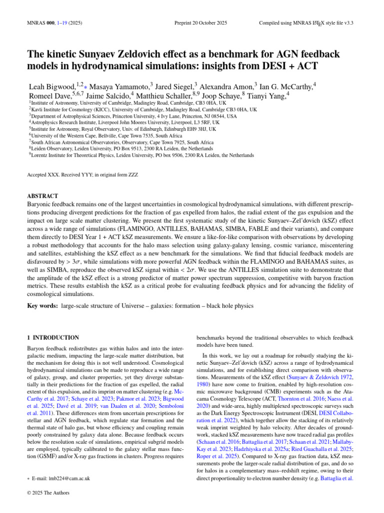 The Kinetic Sunyaev Zeldovich Effect As A Benchmark For AGN Feedback ...