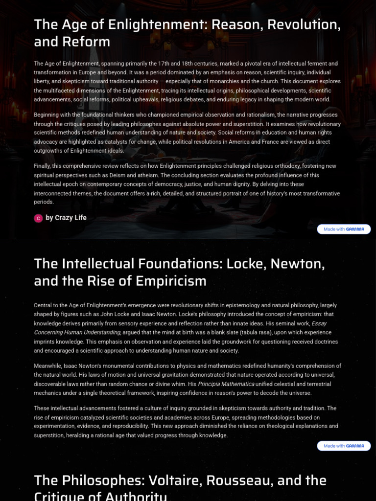 The Age of Enlightenment Reason Revolution and Reform | PDF | Age Of ...