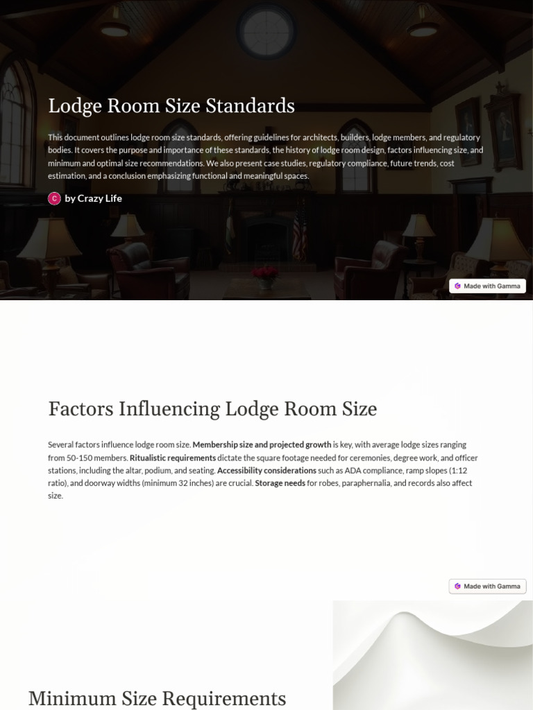 Lodge Room Size Standards Overview | PDF