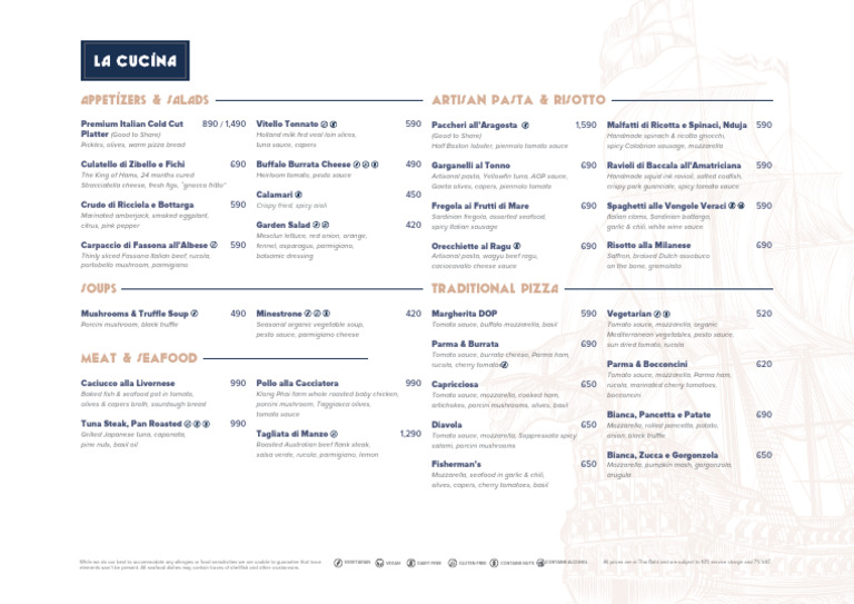 La Cucina Menu Overview | PDF | Italian Cuisine | Foods