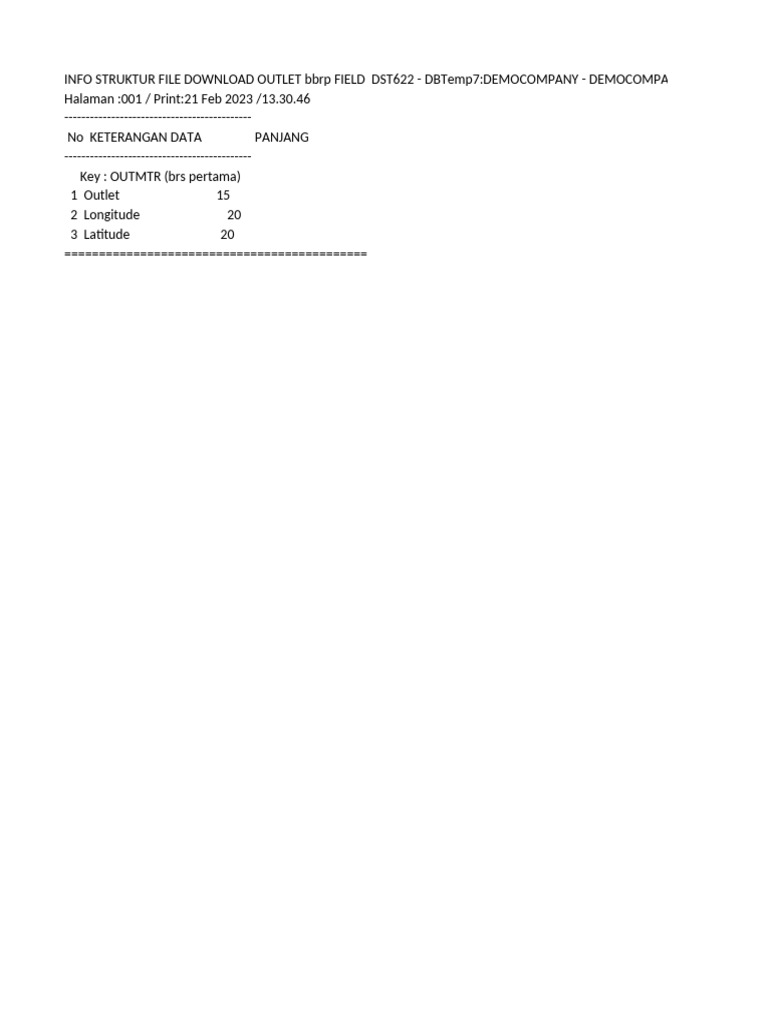 Outlet Data Structure Download Guide | PDF