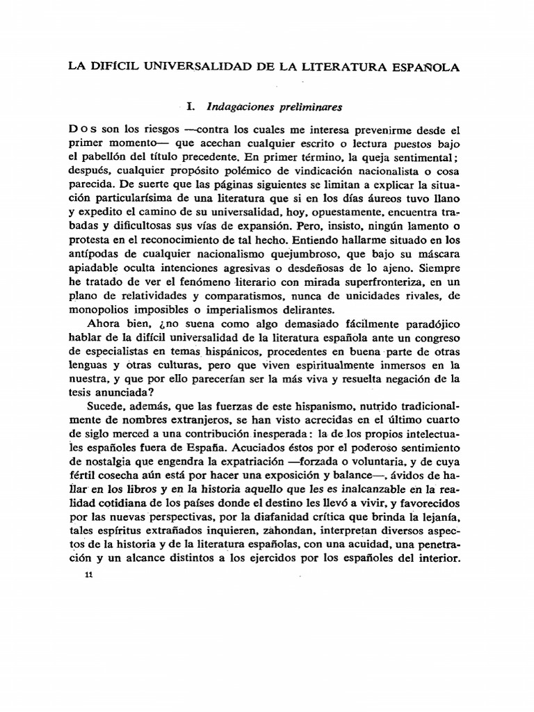 La Dificil Universalidad de La Literatura Espanola | PDF | William Shakespeare | España