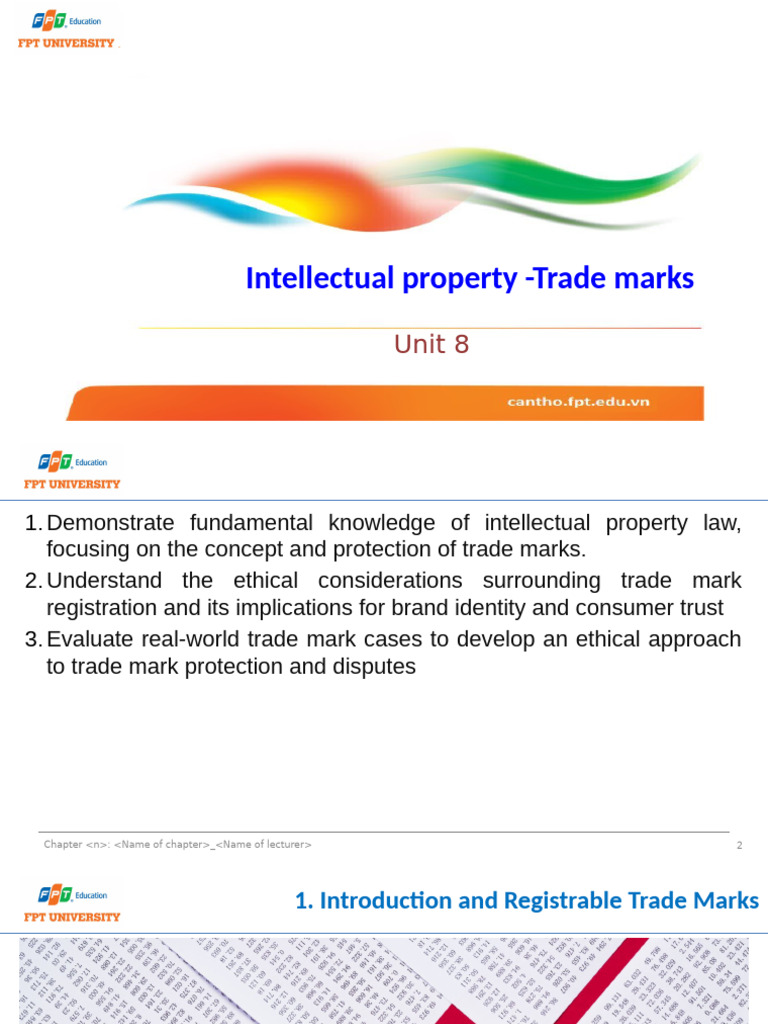 Unit 8 - Intellectual Property - Trade Marks | PDF | Trademark ...