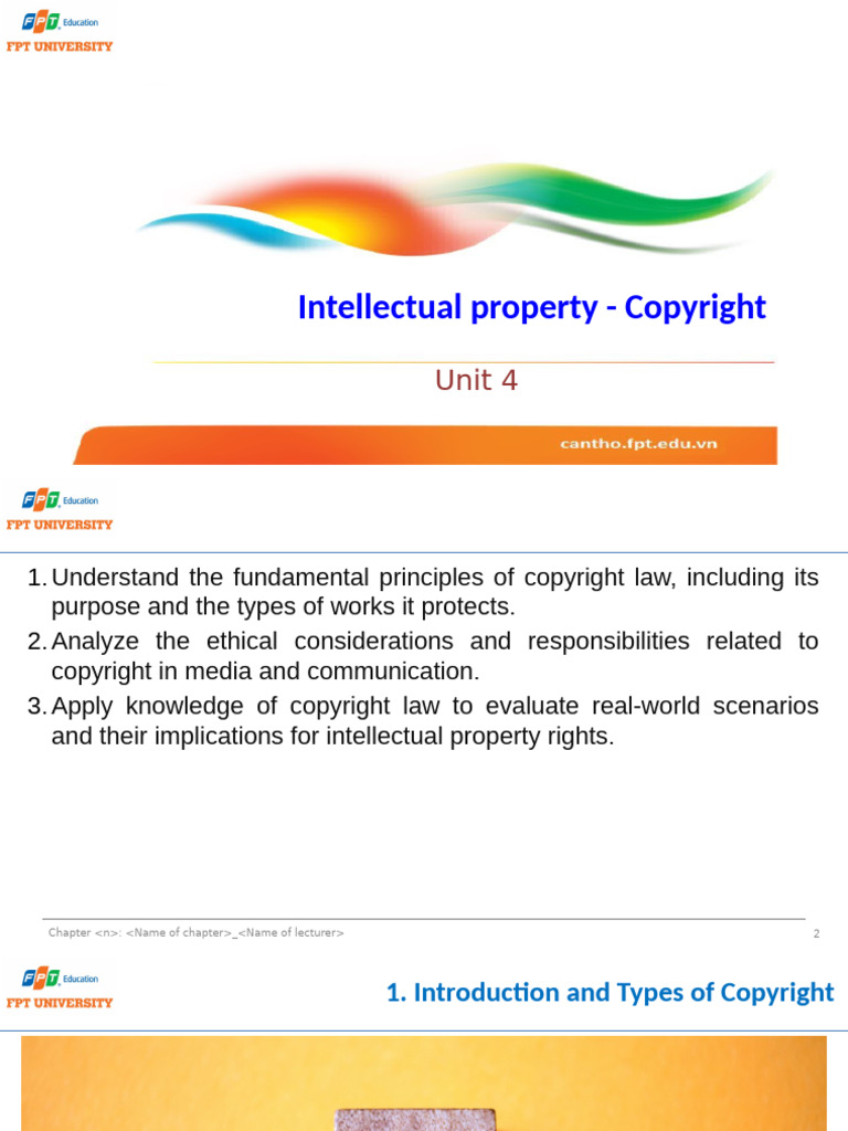 Unit 4 - Intellectual Property - Copyright | PDF | Copyright