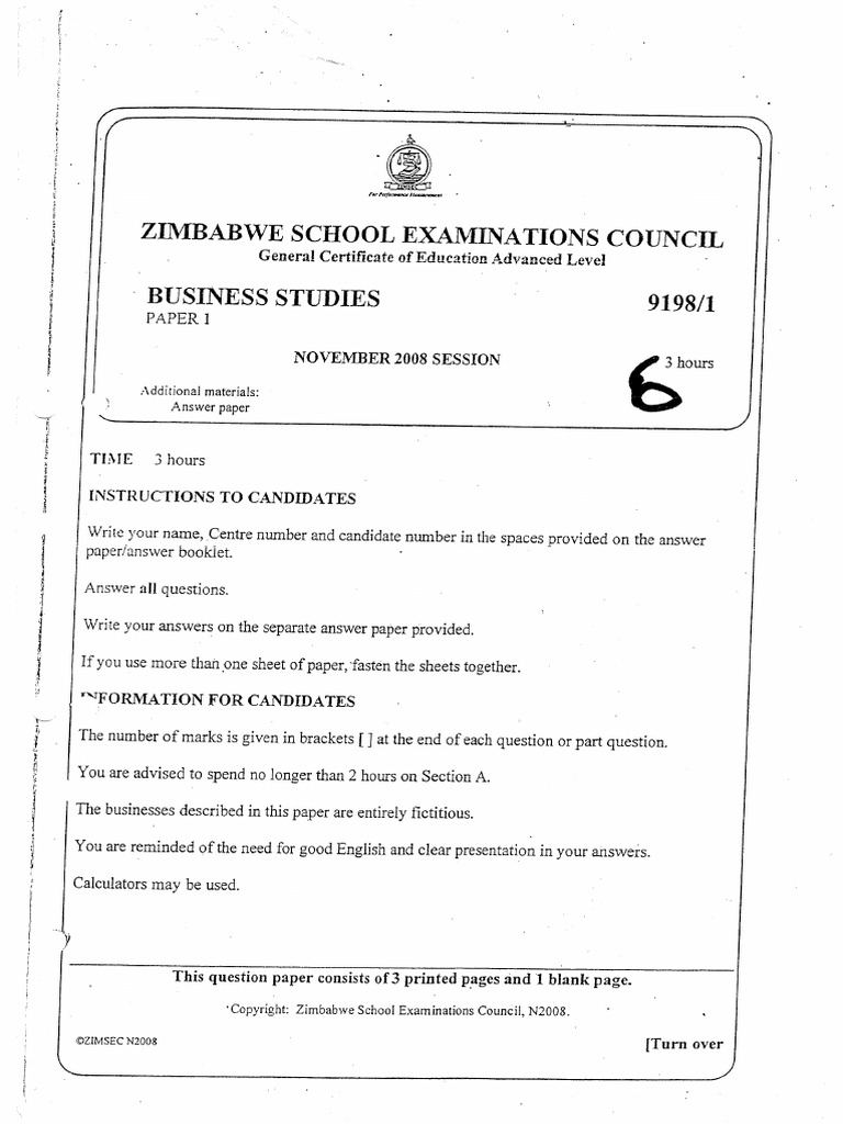 Business Studies Question Papers 02 | PDF