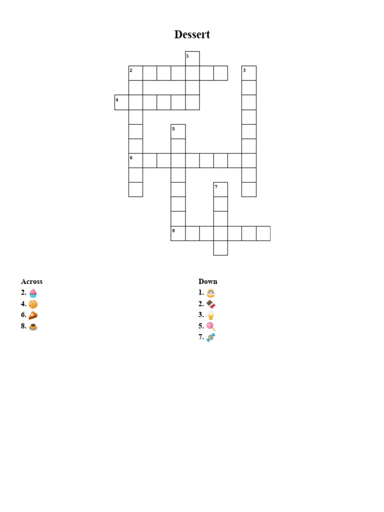 Dessert Worksheet | PDF