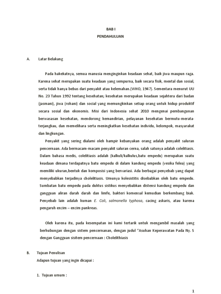 Asuhan Keperawatan Cholelithiasis | PDF