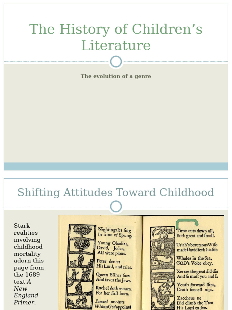 The History of Childrens Literature Spring 12 | PDF | Modernism | Puritans