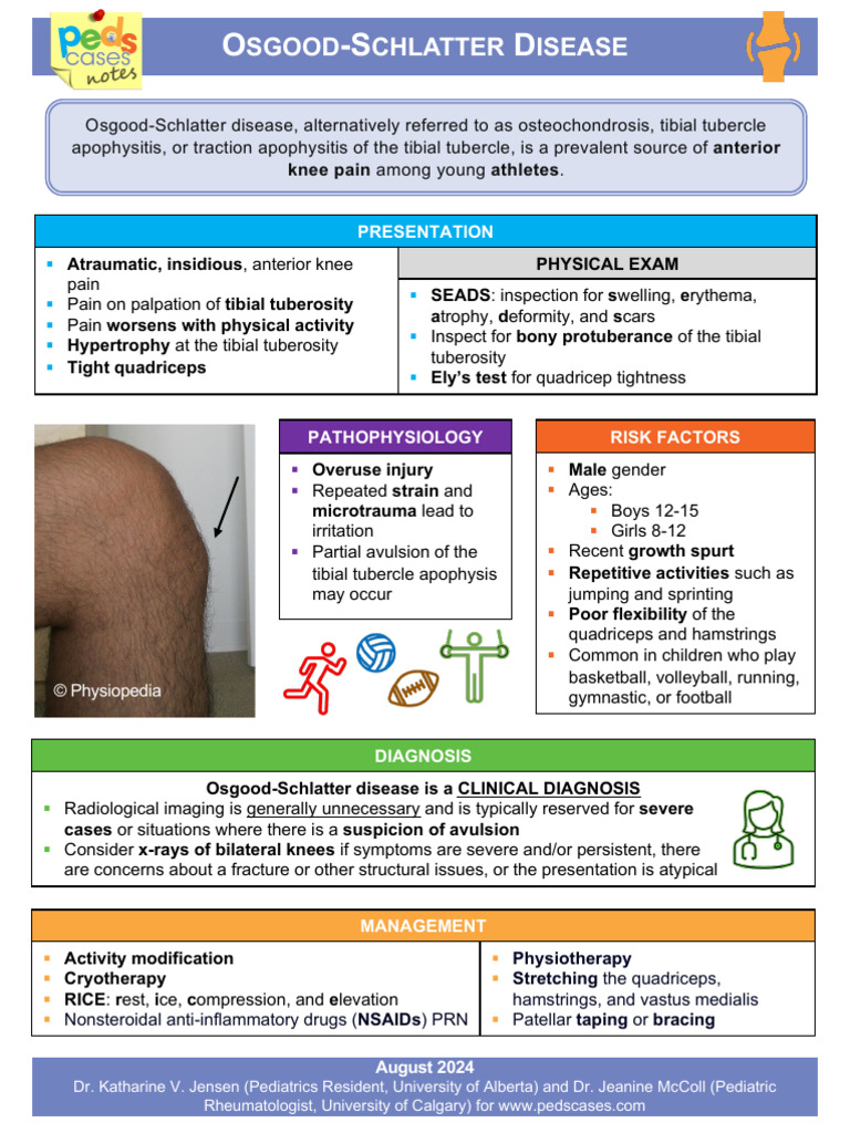 Osgood-Schlatter Disease Overview | PDF | Diseases And Disorders | Injury