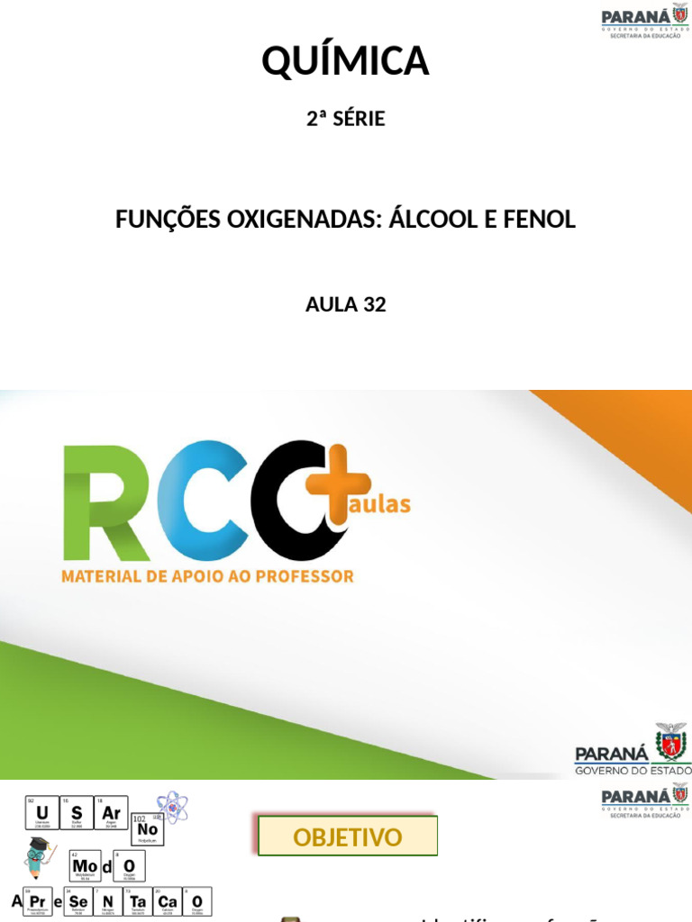 Funções Oxigenadas: Álcoois e Fenóis | PDF | Etanol | Grupo funcional