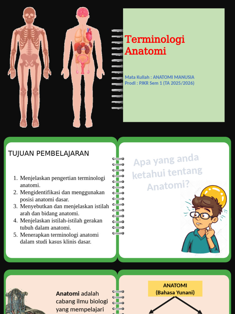 Terminologi Anatomi Manusia Pjkr | PDF