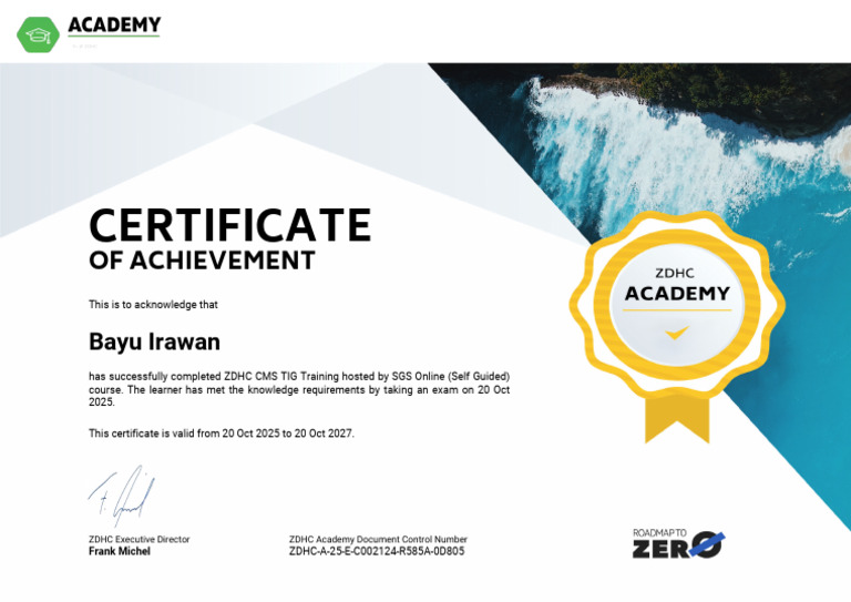 Academy Certificate 2025-10-20 | PDF