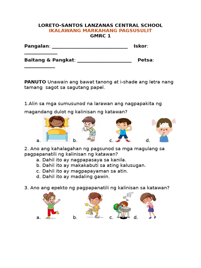 q2 Periodical Test in GMRC 1 | PDF
