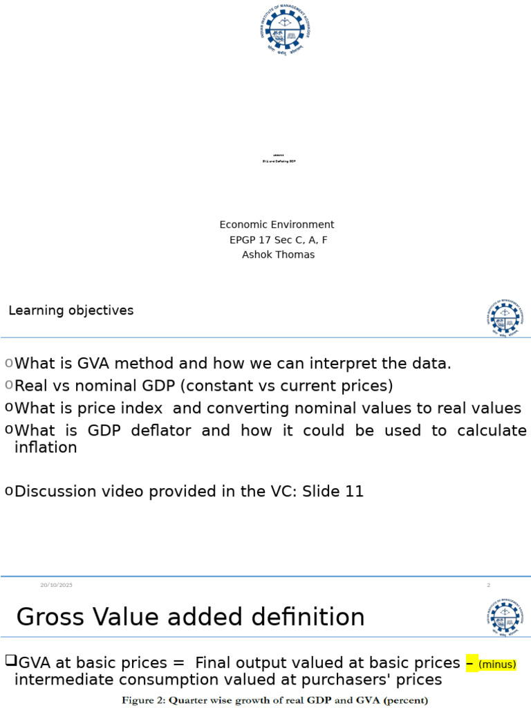 Understanding GVA and GDP Deflation | PDF | Gross Domestic Product ...