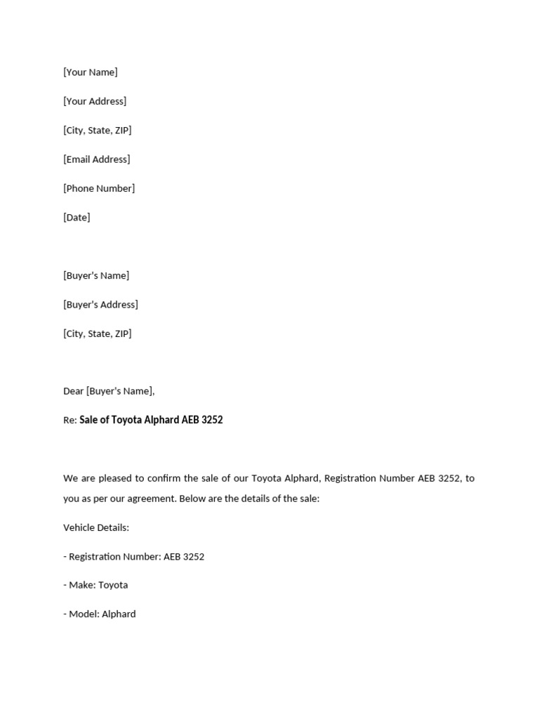 Sale Letter | PDF