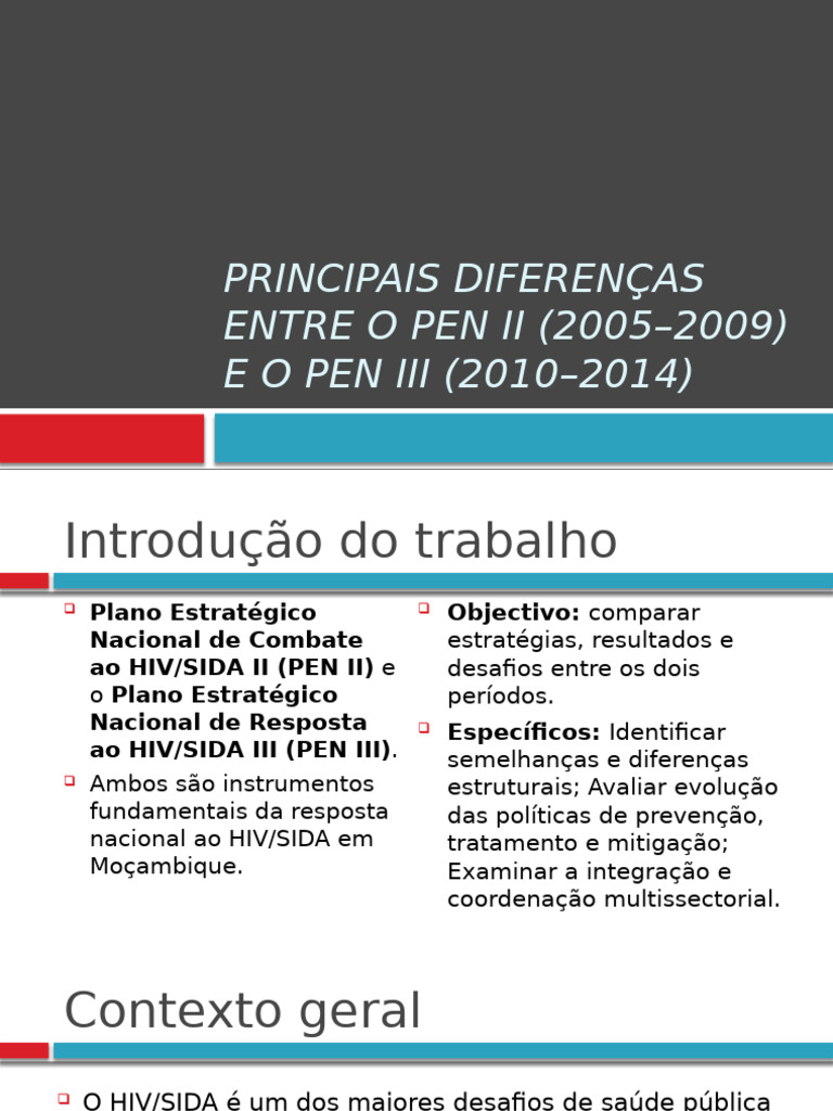 Diferenças entre PEN II e PEN III em Moçambique | PDF | HIV/AIDS ...