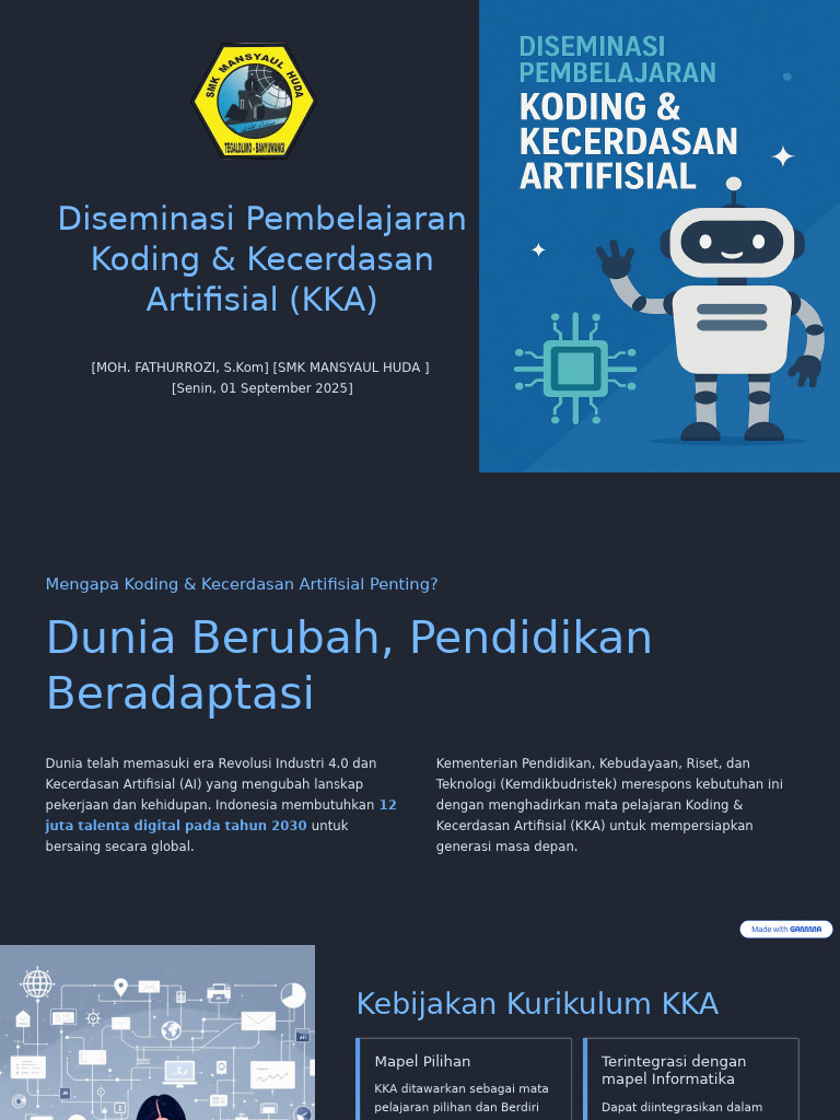 Diseminasi Pembelajaran Koding and Kecerdasan Artifisial KKA | PDF
