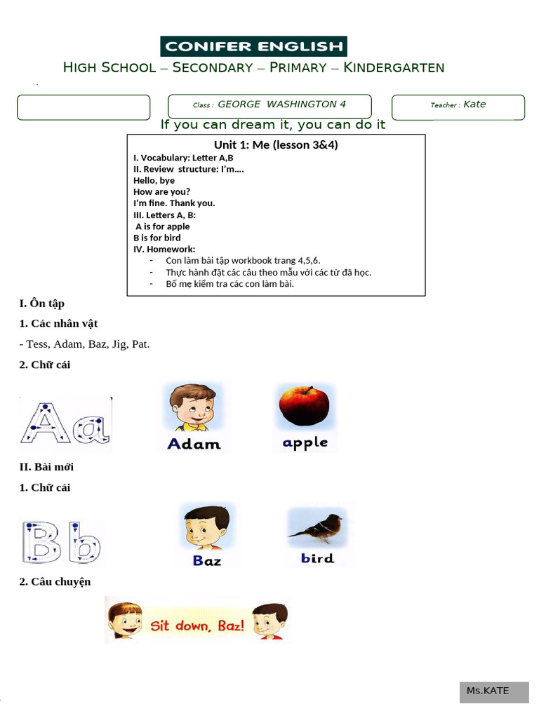 U1 - Lesson 3,4 | PDF