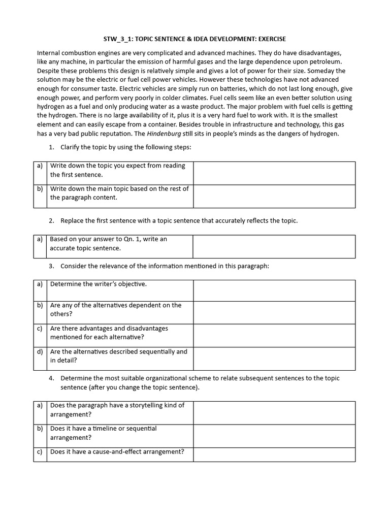 Ayush Keshri (22053413) - Ex 3 1 Topic Sentence Idea Development | PDF