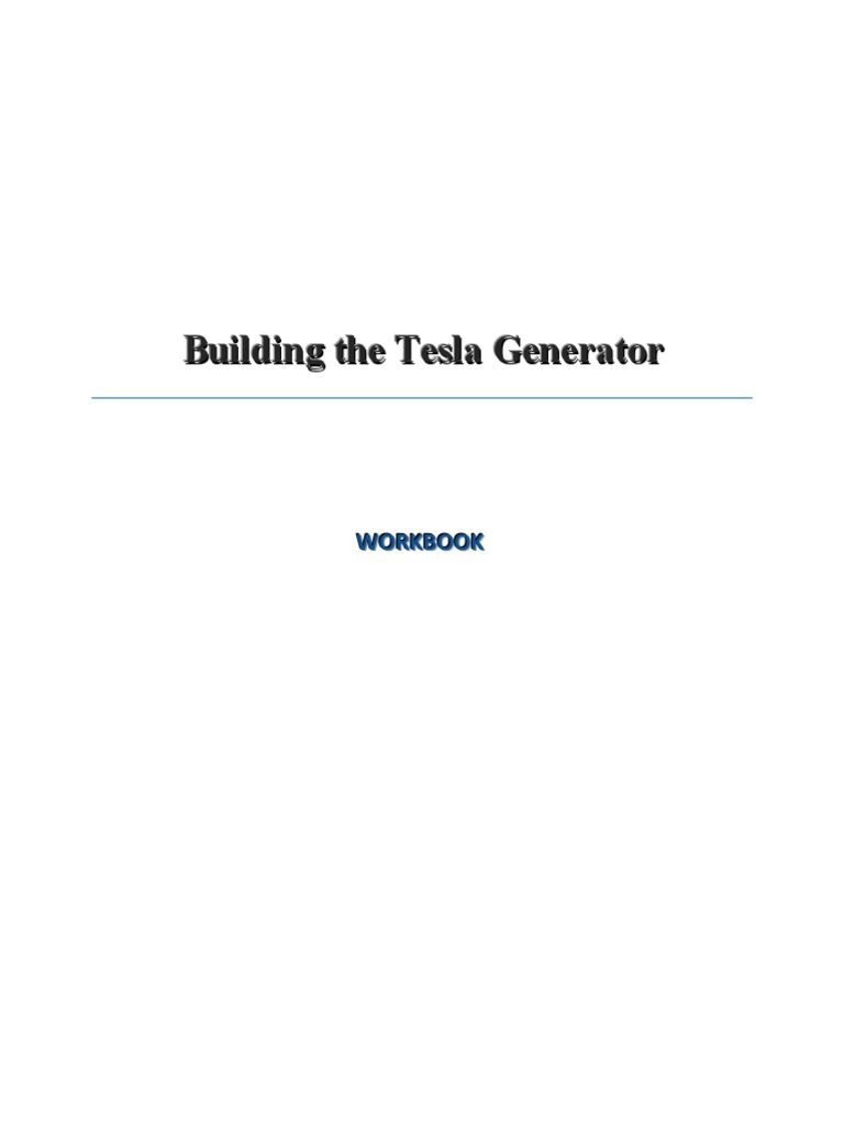 Tesla Workbook | PDF | Electricity | Nikola Tesla