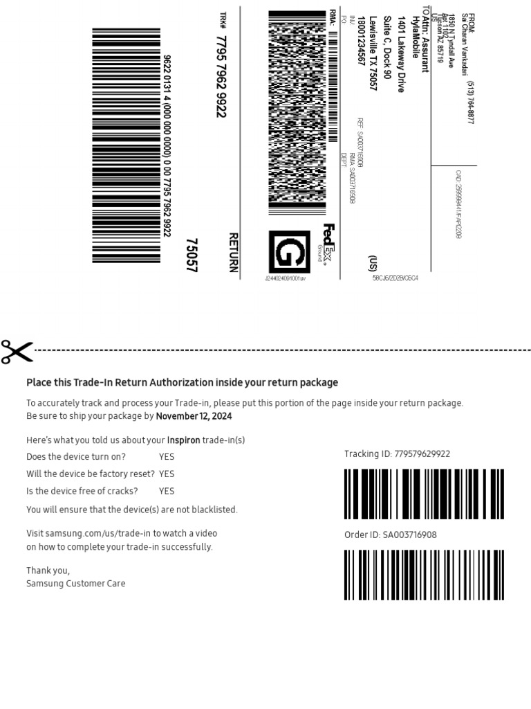 Trade-In Instructions - SA003716908 | PDF