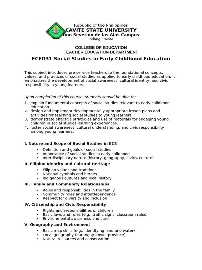 Social Studies in Early Childhood Education | PDF | Learning | Early ...