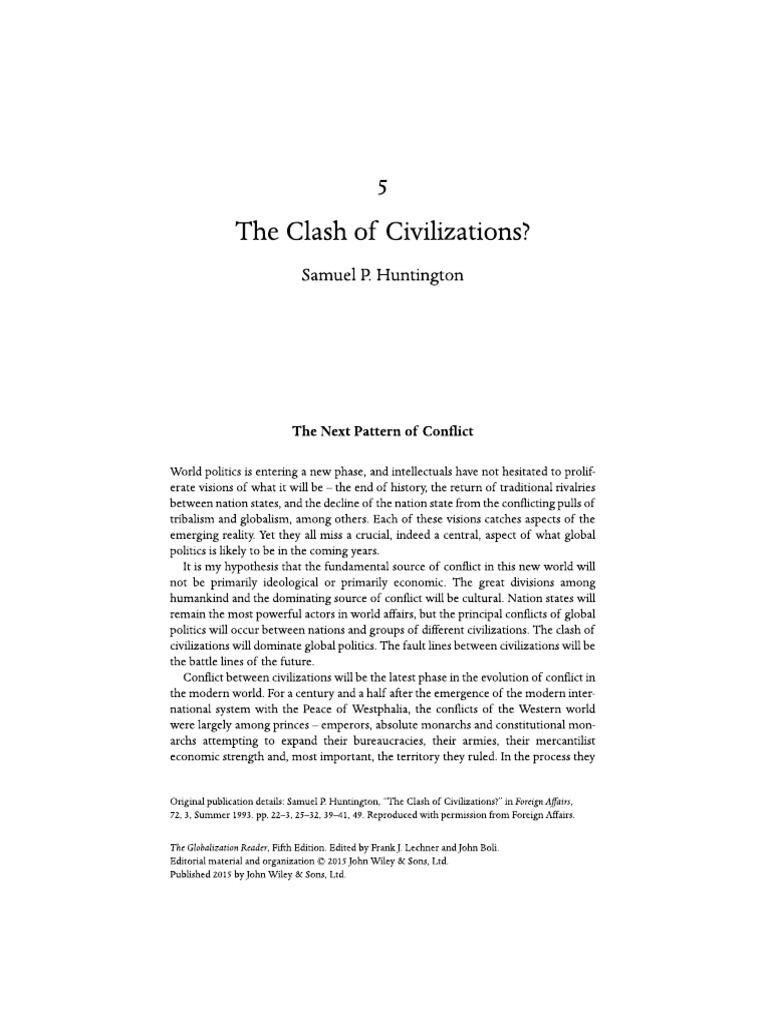 The Clash of Civilization | PDF