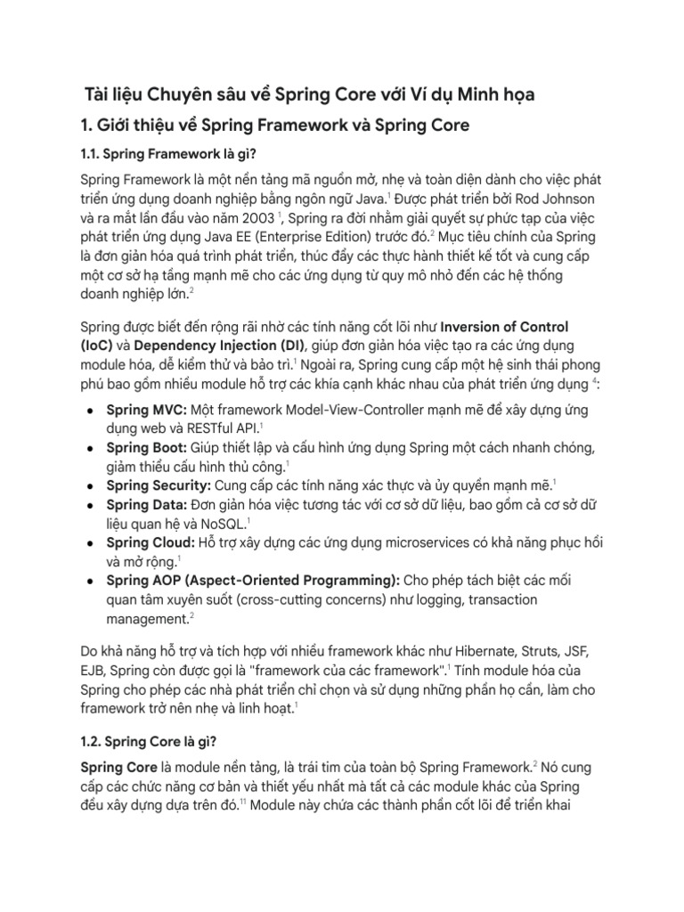 Nghiên C U Sâu Spring Core | PDF