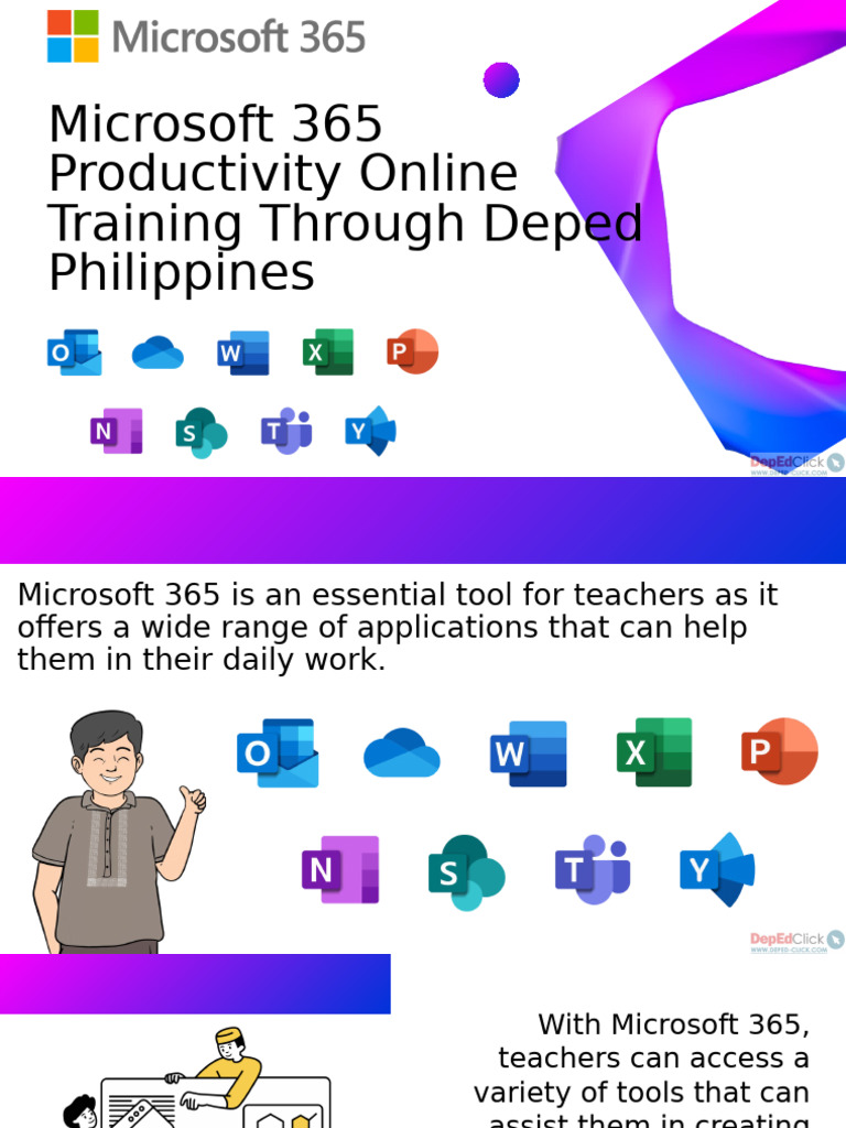 Microsoft 365 Productivity Online Training Through Deped Philippines | PDF