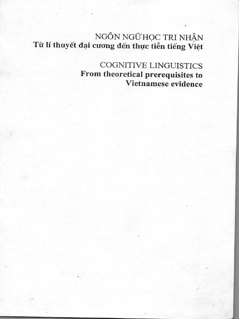 Ngon Ngu Hoc Tri Nhan, Tu Ly Thuyet Dai Cuong Den Thuc Hanh Tieng Viet ...