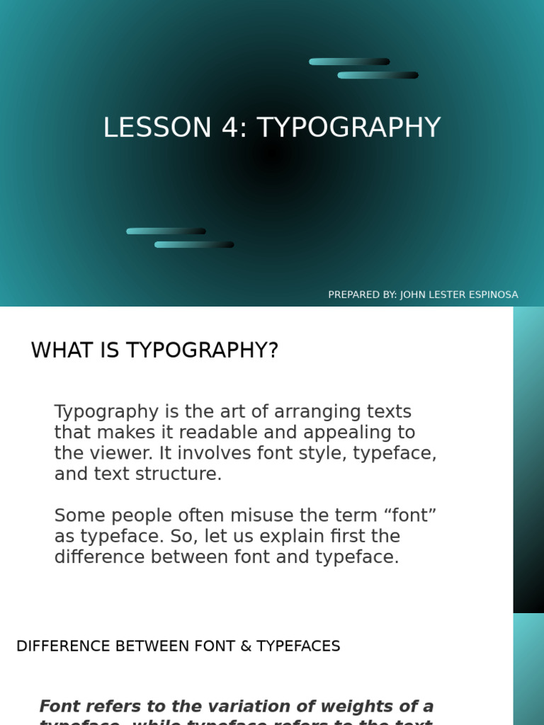 Lesson 4 Typography | PDF