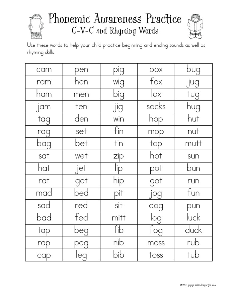 C-V-C Rhyming Words | PDF