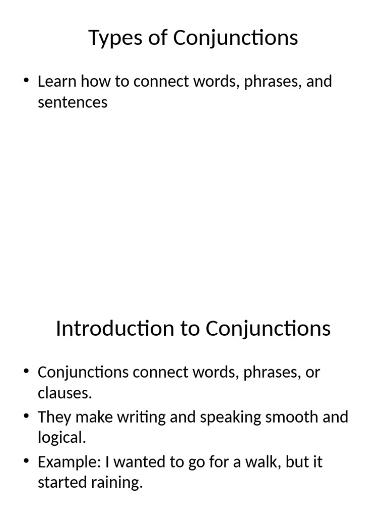 Types of Conjunctions | PDF